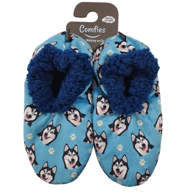 Raining Cats and Dogs | Siberian Husky Comfies Slippers